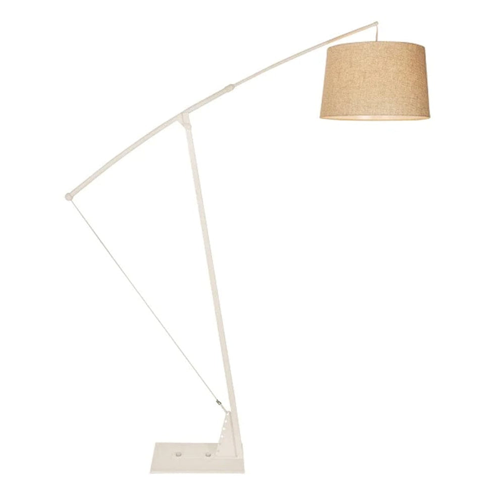 Eurolux Retractable Floor Light 1300mm - 1970mm White — Creative Living