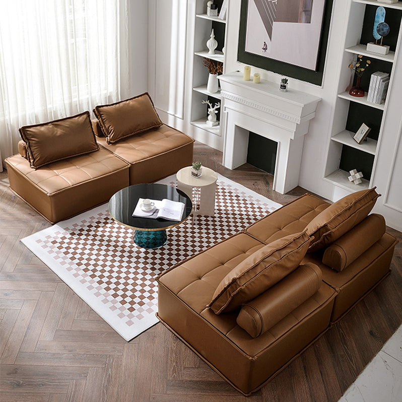 Cube Modular Sofa - Big Brown Leathaire | Creative Living